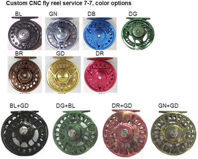 Custom reel service 7-7, color options