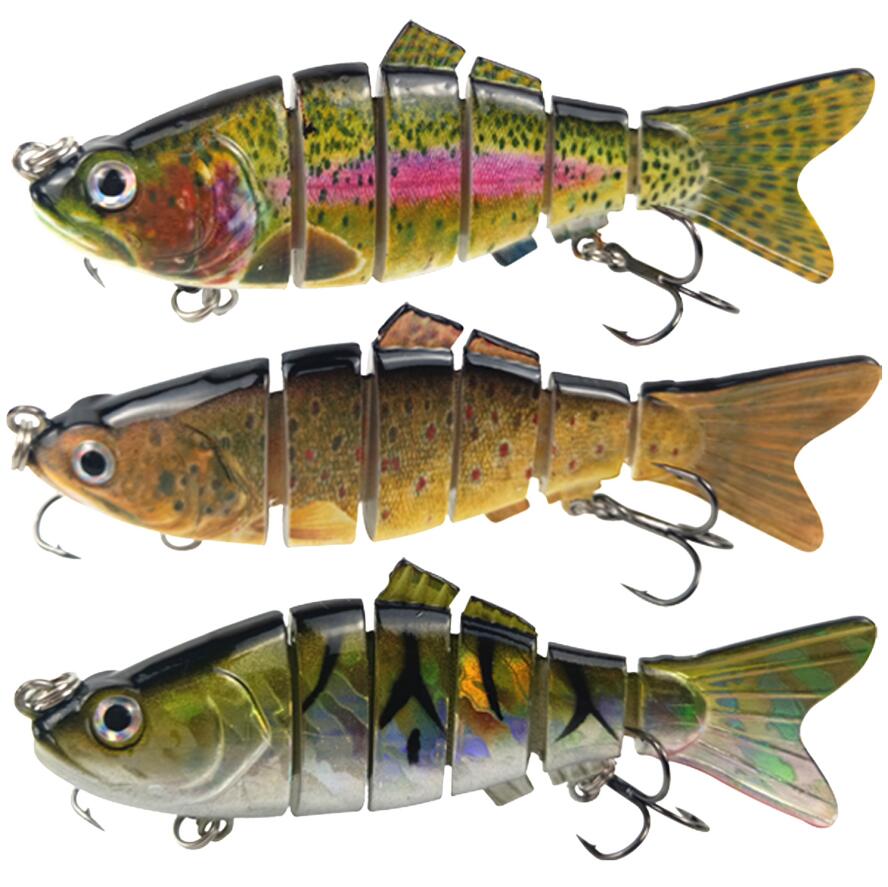 Eupheng 6 Sections 100mm 20g ABS Shad Fish Jointed Fishing Lure Kits