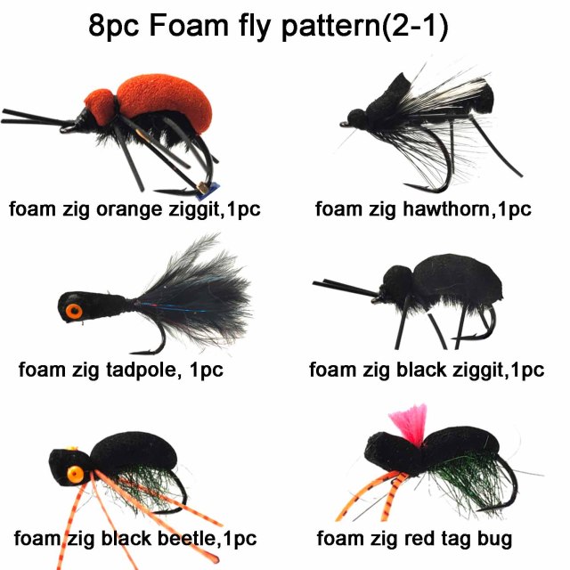 Best Assortment 8pc carp Flies Collection(Foam)