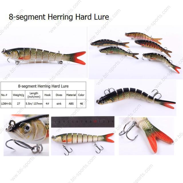 Eupheng 8 Sections 137mm 27g ABS Herring Fish Jointed Fishing Lures