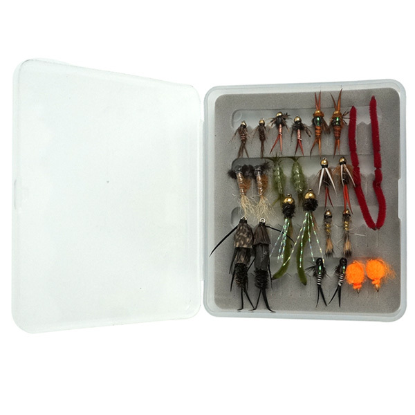 24pc Nymph fly collection flies with a mini fly box
