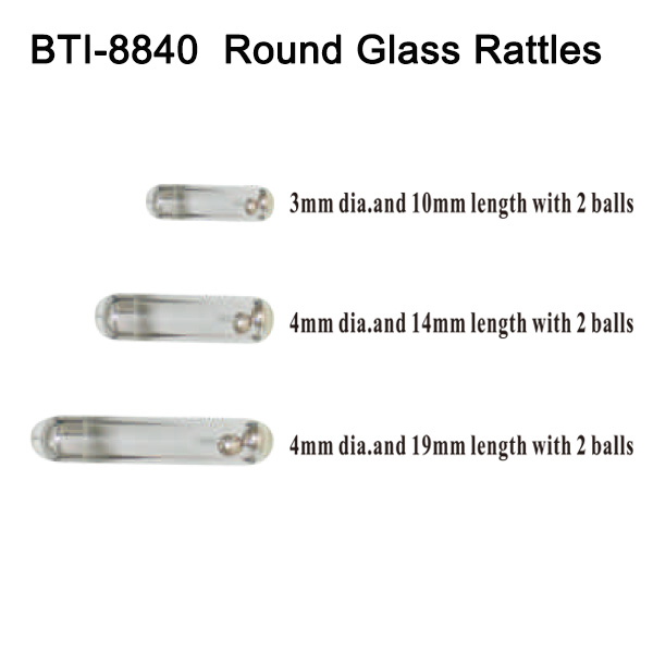 BTI-8840 Round Glass Rattle