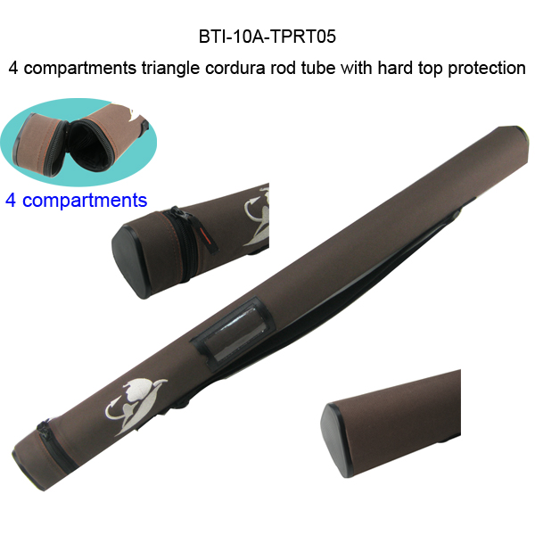 4 compartments triangle cordura rod tube with hard top protection