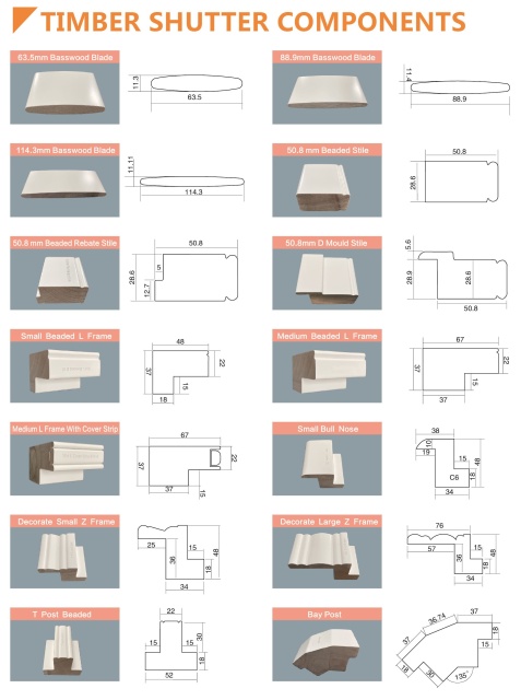 TIMBER SHUTTER COMPONENTS