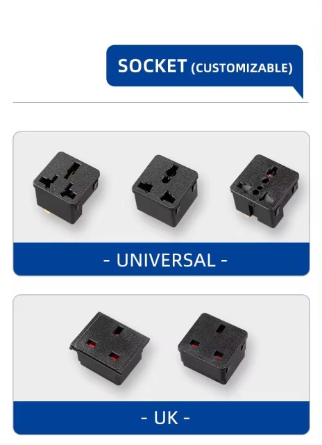 16A Universal PDU socket 1U 19 inch Rack PDU 6 switches