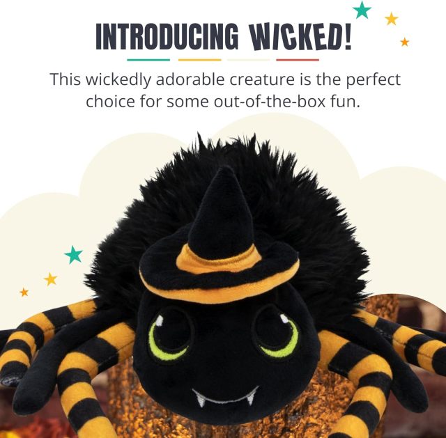 Stuffed Spider Plush Toy Animal Fuzzy Black Spider Plushie Halloween Decor