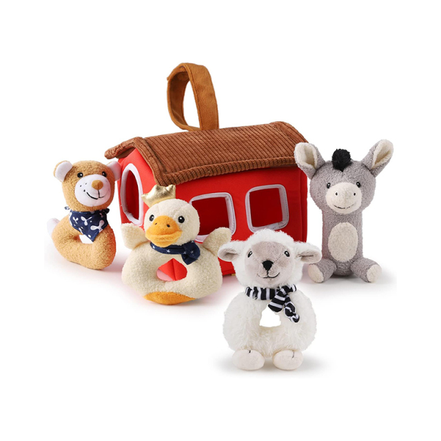 Soft Barn Farm Stuffed Animal Set Infant Hand Sensory Development