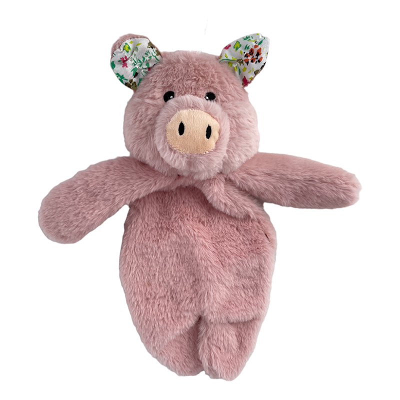 Soft Adorable Pink Pig Plush Cover Dog Toy with Crinkle Paper