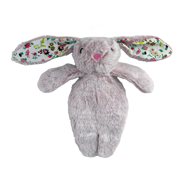 Soft Adorable Pink Rabbit Plush Cover Dog Toy with Crinkle Paper