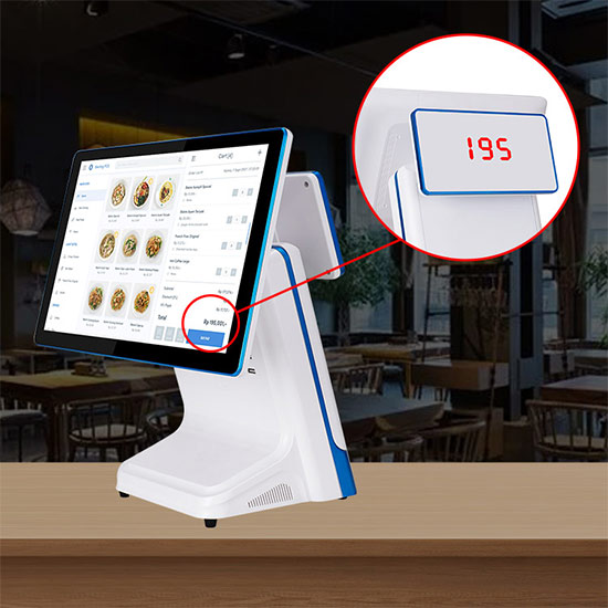 Touch Screen Pos System Cash Register with Customer Display