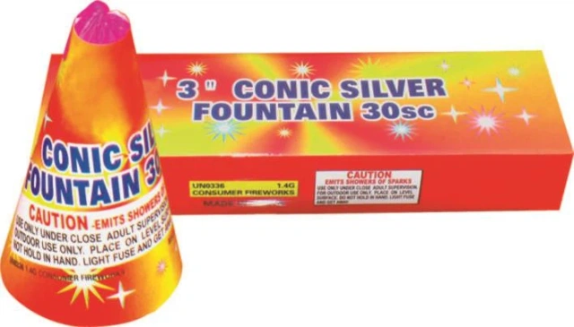 Indoor Conic Cold Pyro Silver Fountain