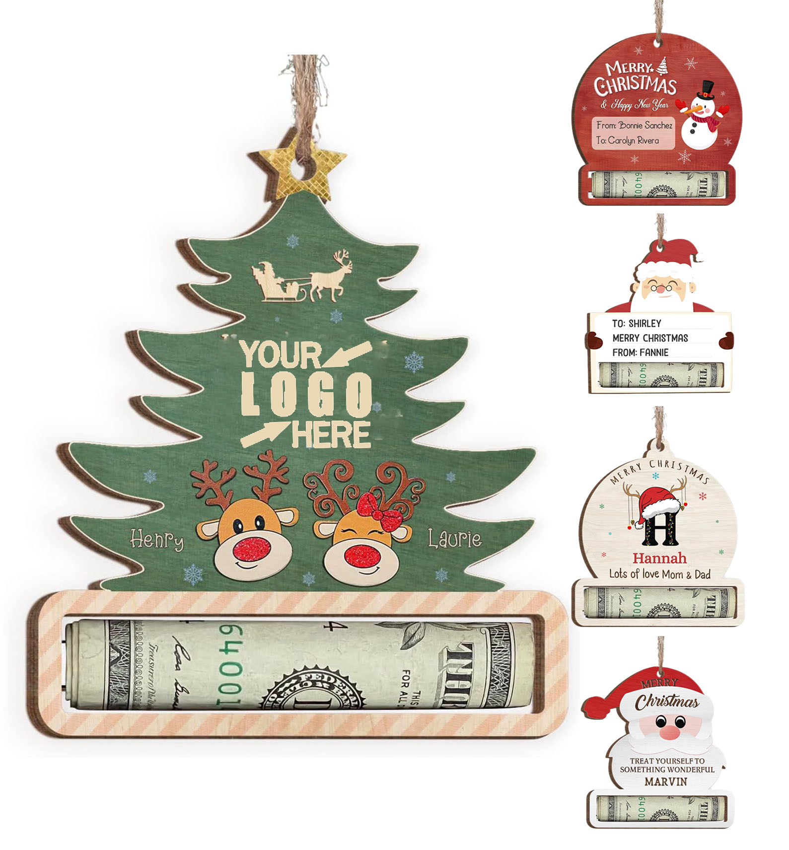 Christmas Ornaments Money Holder Cash Gift