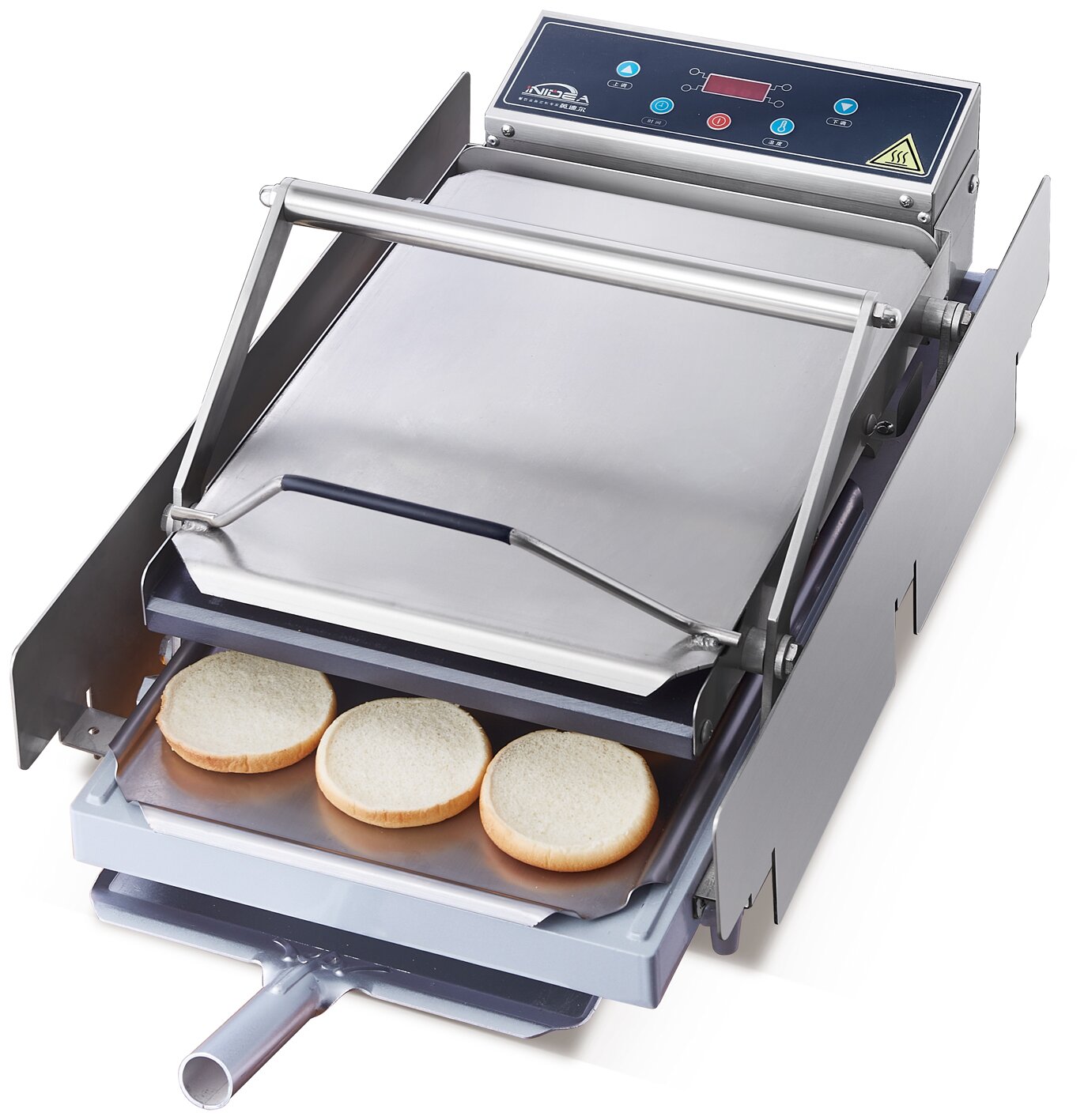 Computer version of cast aluminum burger machine