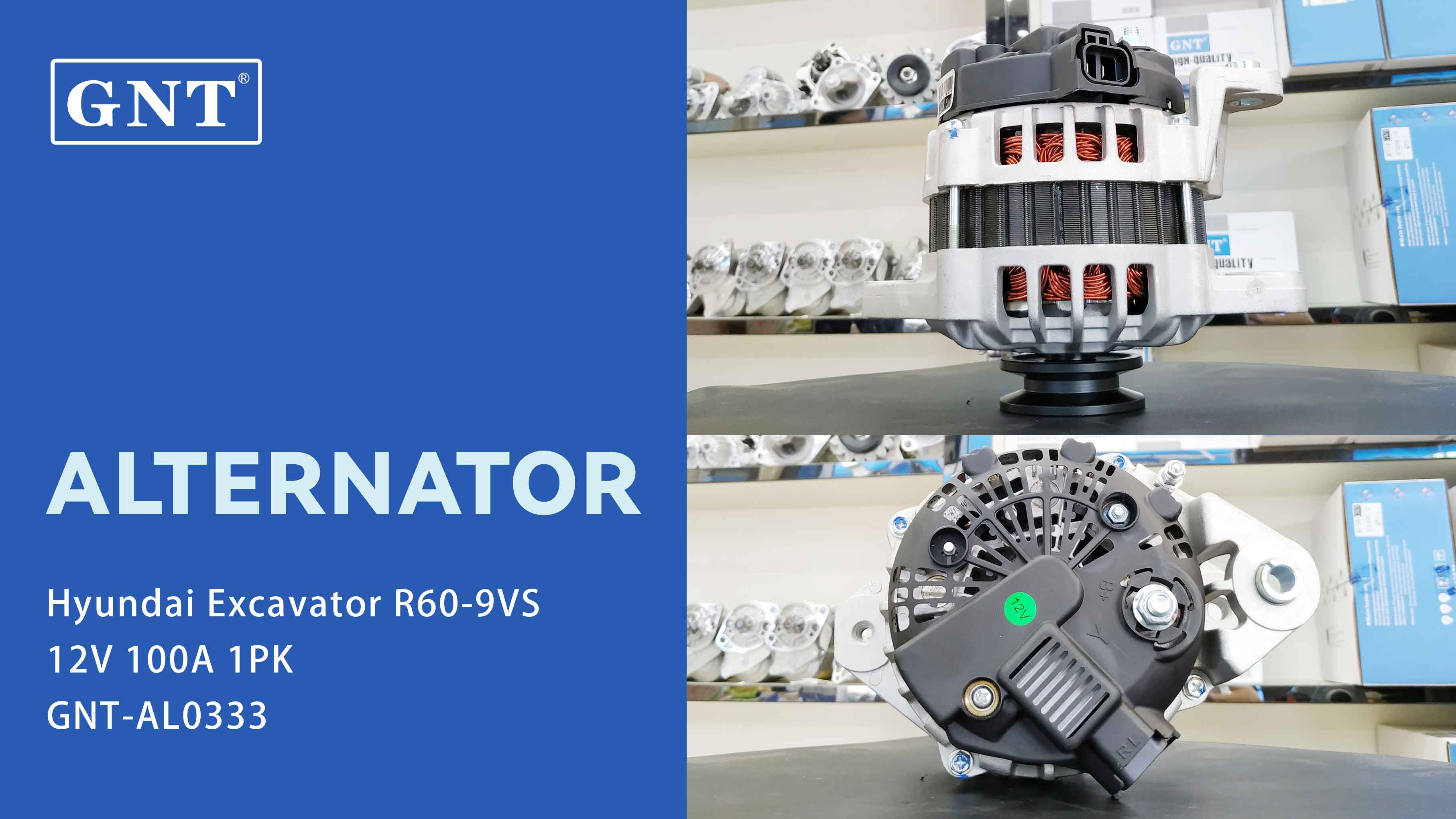 12V 100A Alternator compatible with Hyundai Excavator R60-9VS Engine ...