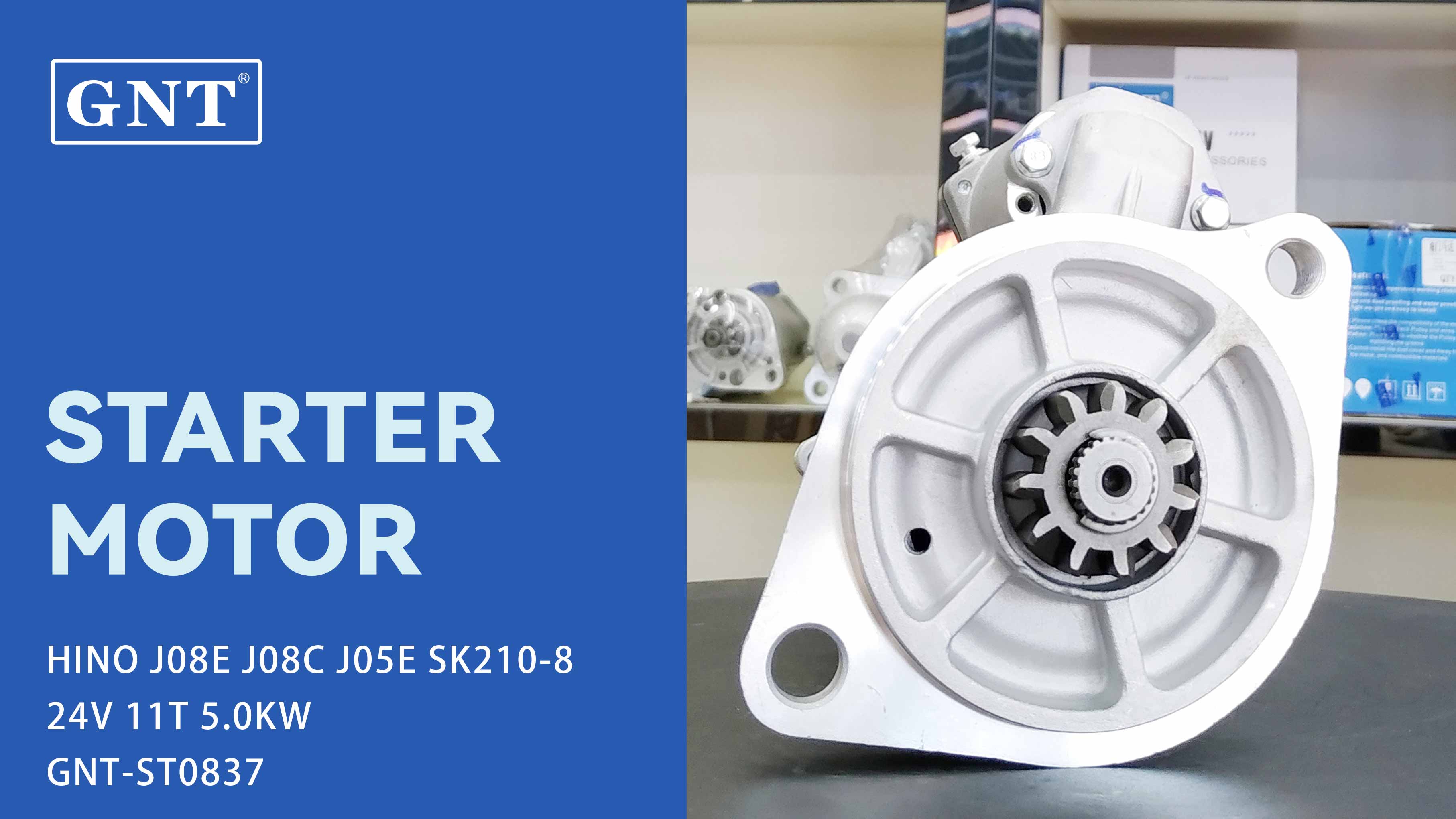 24V 11T Starter compatible with HINO J08E J05E Engine 2810078113B ...