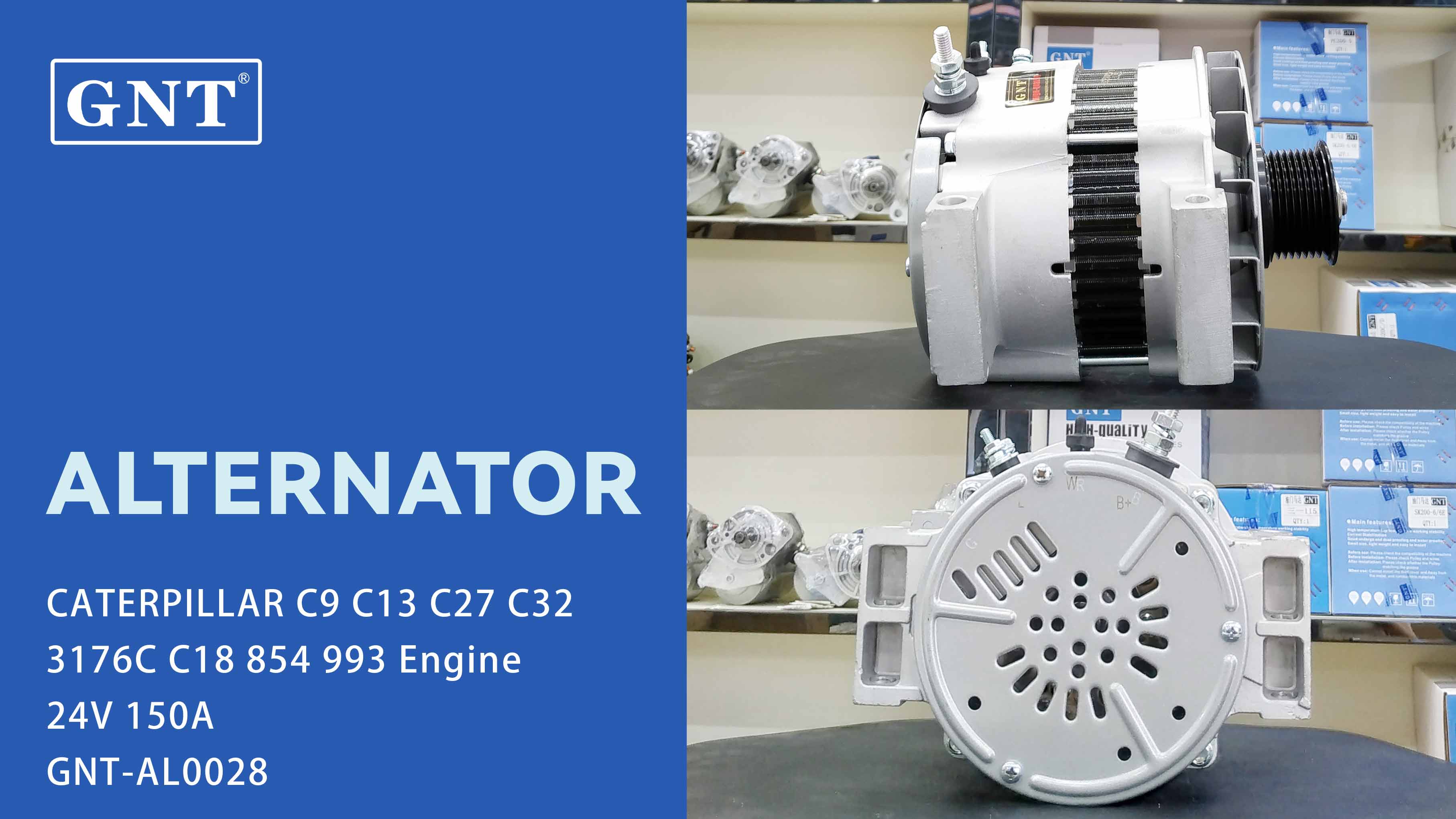 24V 150A Alternator compatible with CATERPILLAR C27 C32 Engine 20R0053 ...