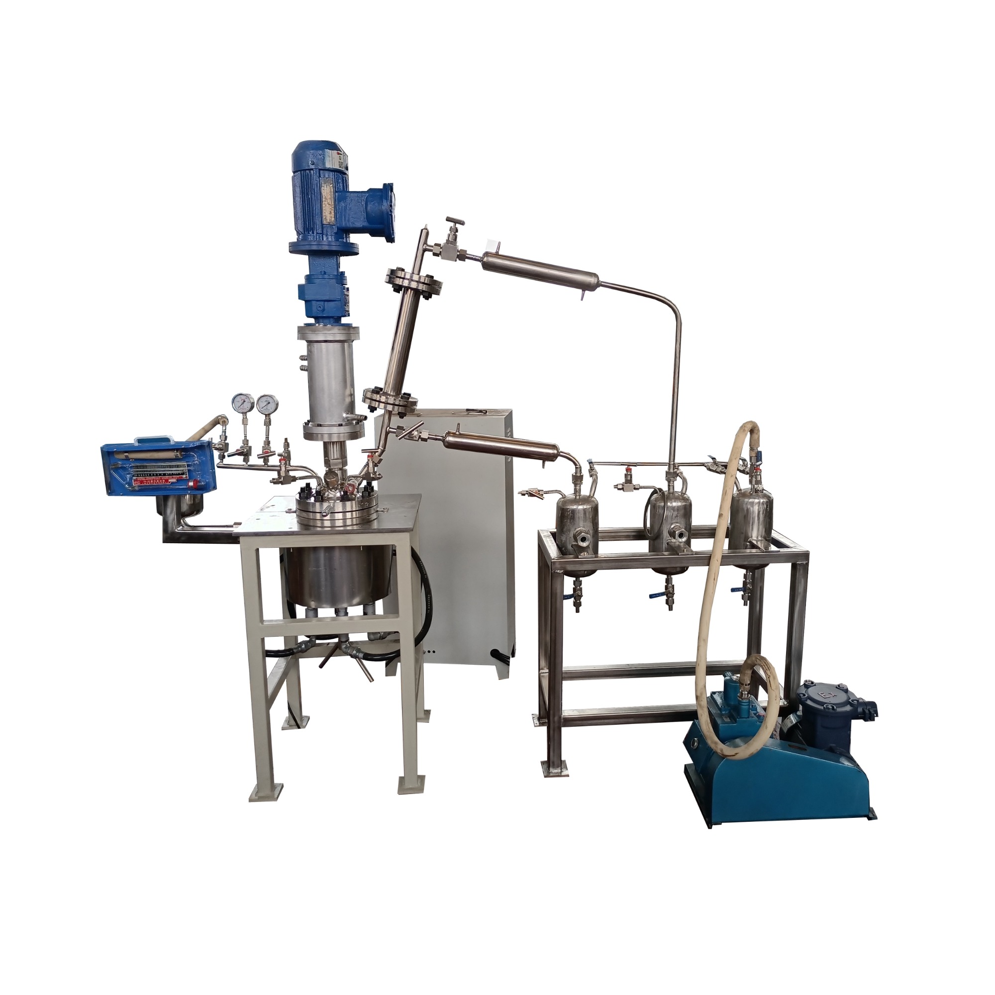 2L polyester polycondensation reactor with vacuum gauge