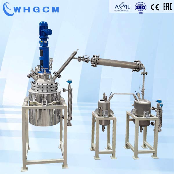 80 L batch kettle distillation reactor with condenser