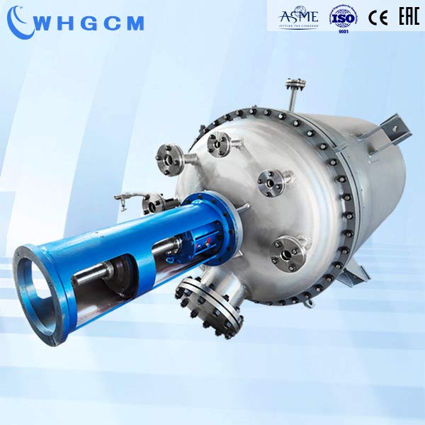 1000L stainless steel steam heated jacketed reactor with high stirring ...