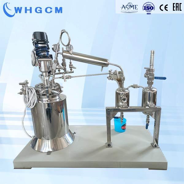 0.5L stainless steel 304 polyester reactor with condenser and tanks