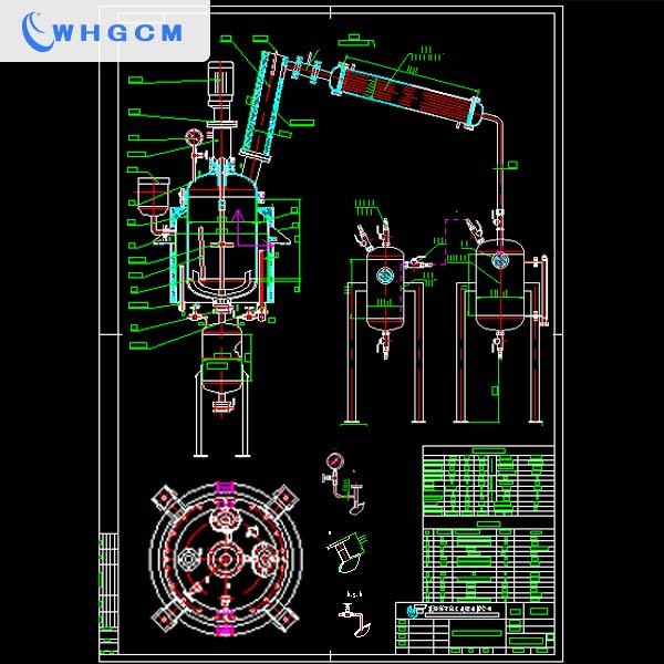80 L batch kettle distillation reactor with condenser