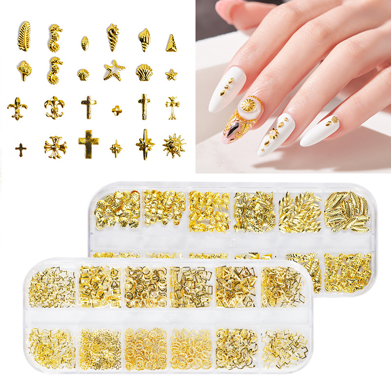 Metal Rivets Nail Art Studs Gold Jewelry 3D DIY Tips Nail Art