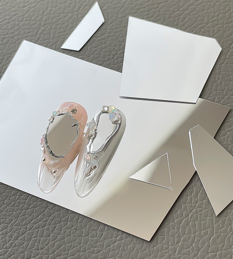 2025 Easy Nail Art Manicure Soft Mirror Cuttable Self-adhesive Sticker