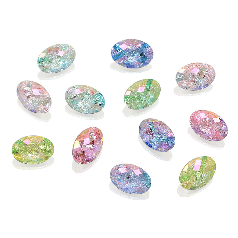 Customized Nail Art Rhinestones Glass Sharp Bottom Firework Gem Stones