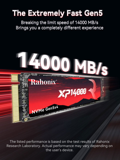 XP14000 Series M.2 NVMe 2280 PCIe5.0x4 SSD, read speed up to 14000MB/s