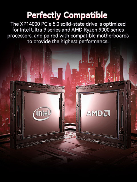 XP14000 Series M.2 NVMe 2280 PCIe5.0x4 SSD, read speed up to 14000MB/s