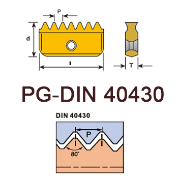 Thread Milling Inserts PG-DIN 40430 Internal/External thread Svart