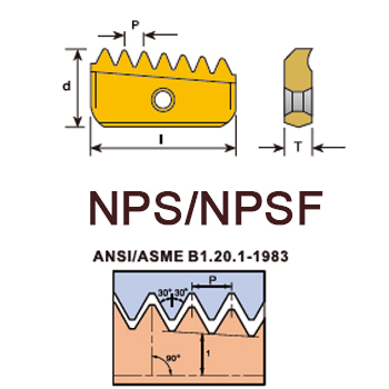 Thread Milling Inserts NPS/NPSF Internal/External thread Svart