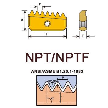 Thread Milling Inserts NPT/NPTF Internal/External thread Svart