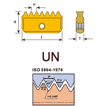 Thread Milling Inserts -UN Internal thread Svart