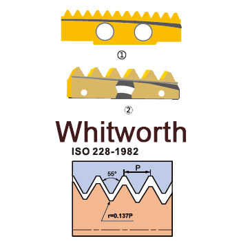 Thread milling inserts External thread Whitworth Svart