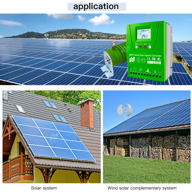 12/24V 1200W Bluetooth Dump Load Hybrid Wind Solar Charge Controller ...