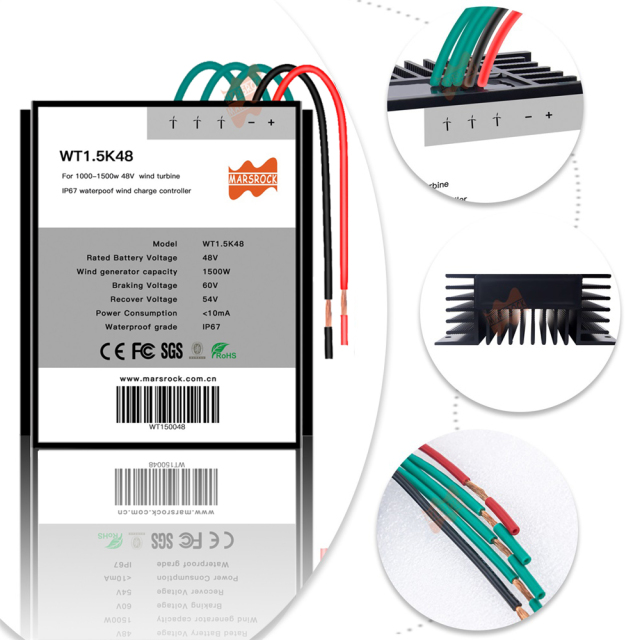MarsRock 1000W 24V Wind Turbine IP67 Waterproof PWM Wind Charge ...