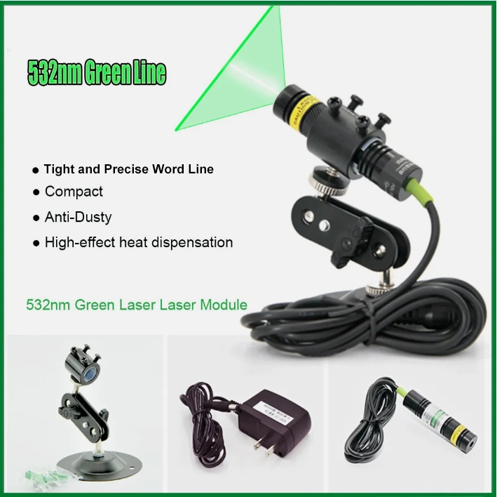 Techhood 30mW Green ( 532nm) Word-Line Laser Module/5V-12V