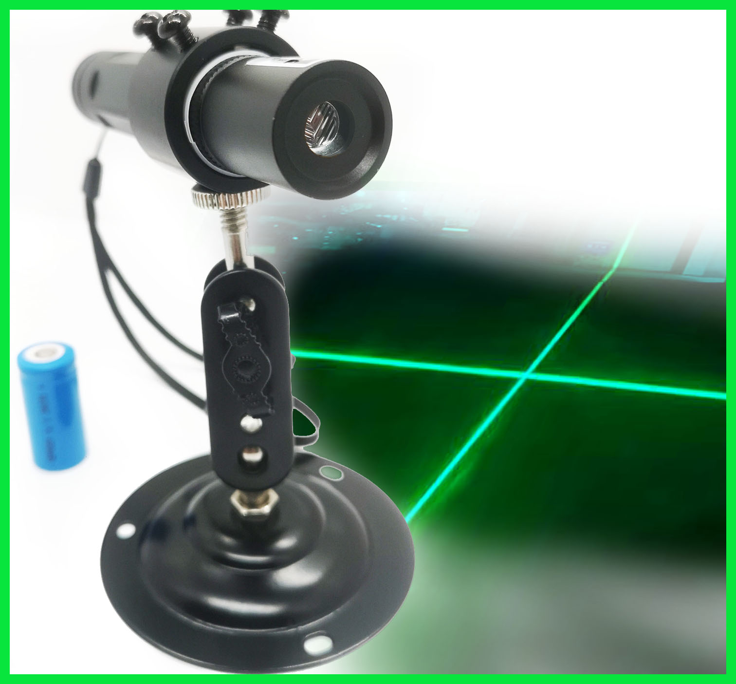 Techhood 22*122 10mW Green ( 520nm) Cross-Line Generator Laser Torch