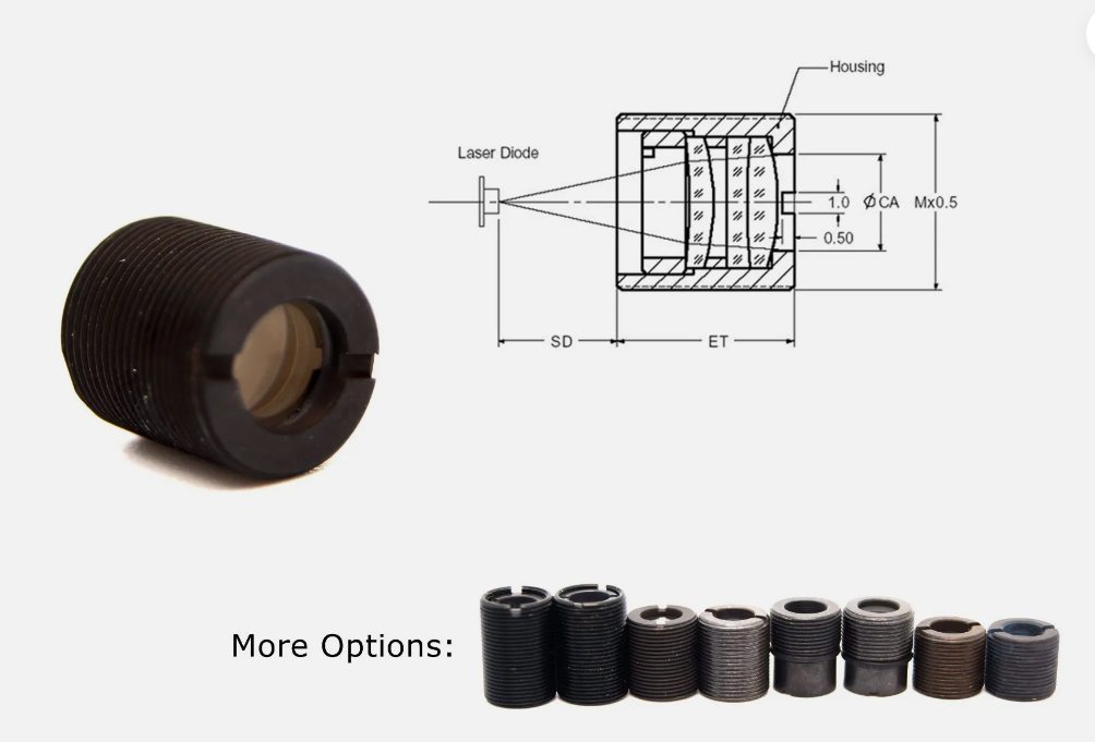 3-Element Collimating Glass Lens Assembly Coated for 405nm Blue Lasers