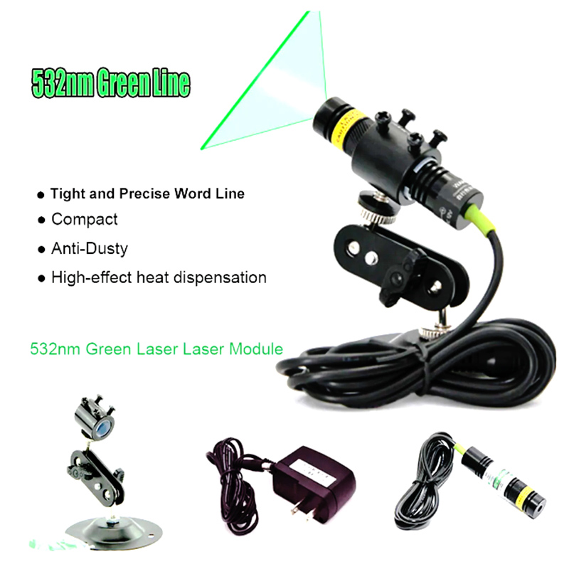 Techhood 100mW Green ( 532nm) Word-Line Laser Module/5V-12V