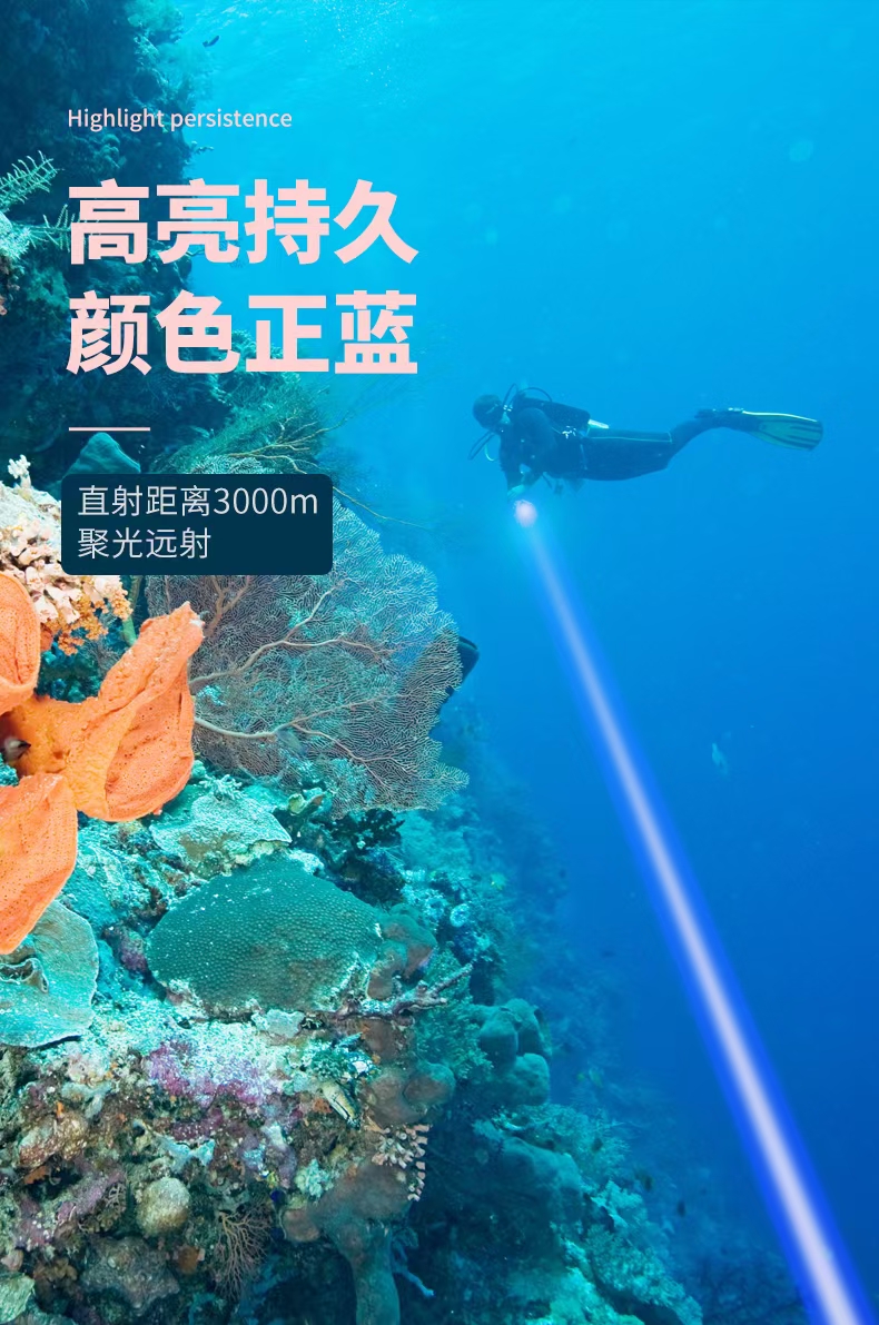 Techhood Diving Laser Torch Blue Laser Pointer Coarse Light Torch Lazer ...