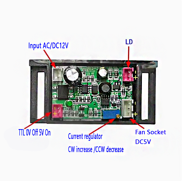 445nm-475nm 50mW-800mW 12V for blue laser diode LD dedicated power ...