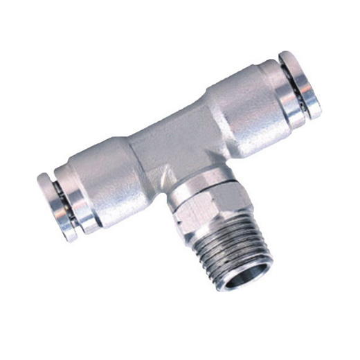 Racor rápido en T MPB Rosca exterior con hexágono exterior, orientable