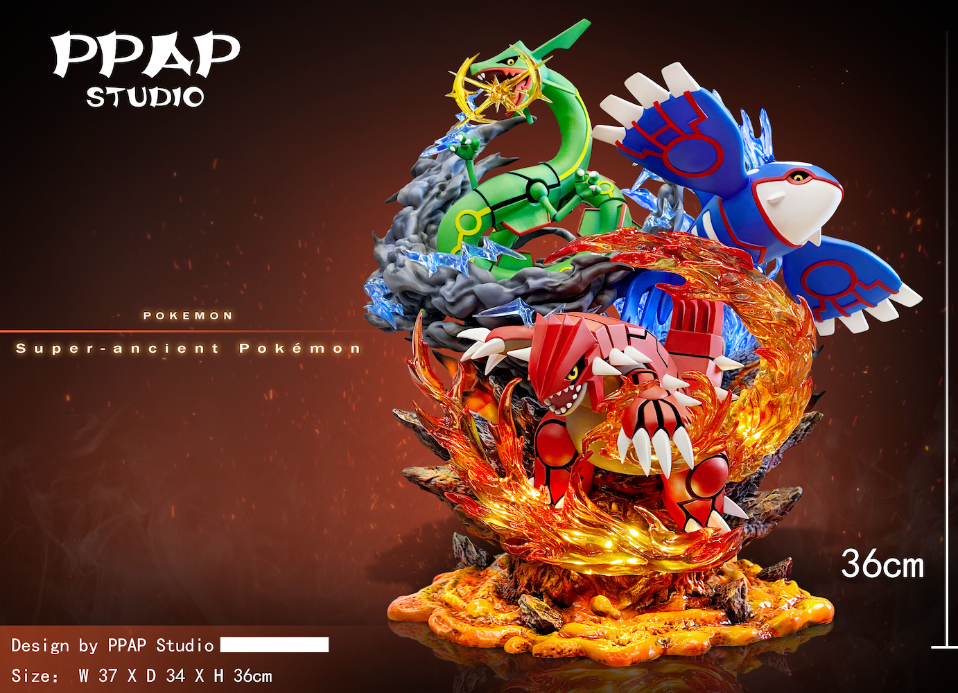 PPAP Studio - Super Ancient Pokemon - Hoenn Trio - Pokemon Resin Statue