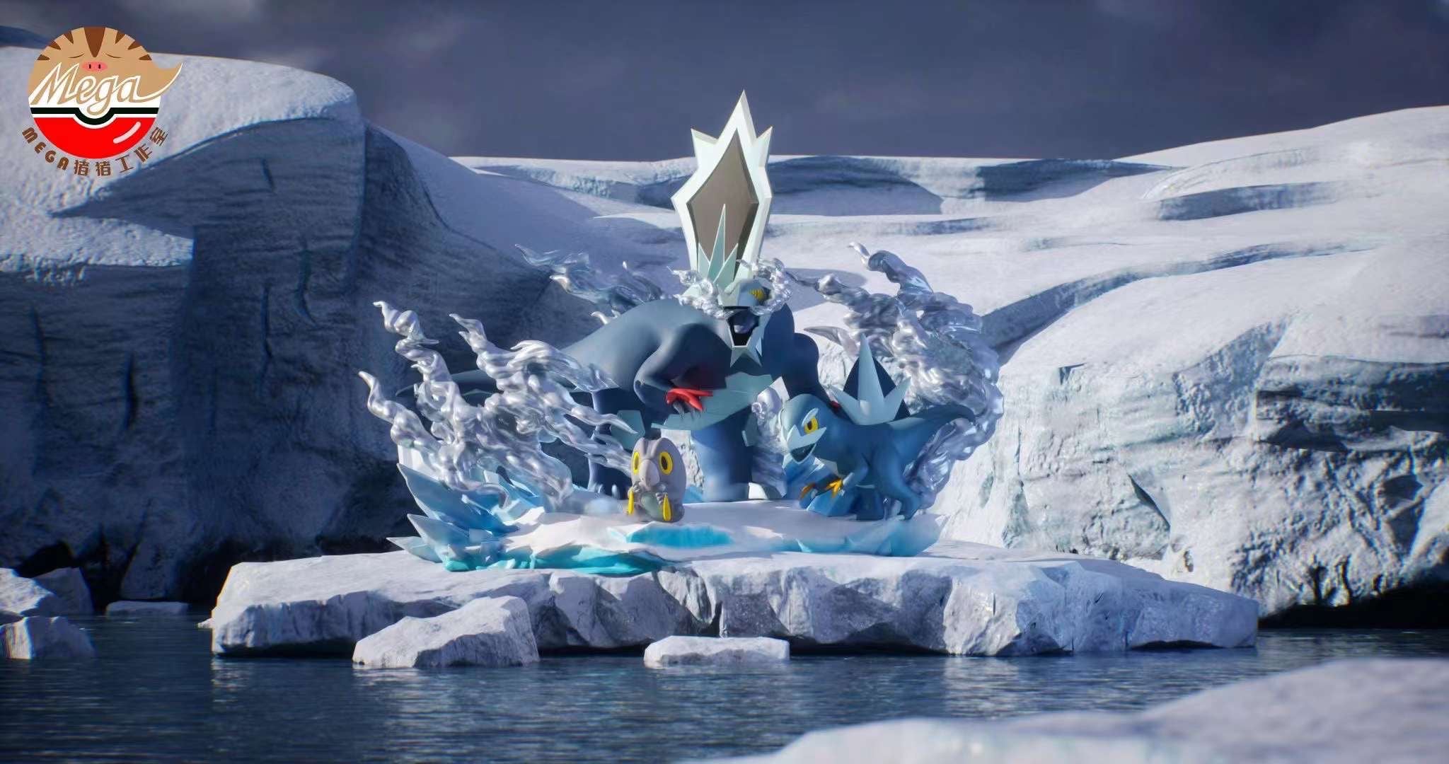 Mega Pig Studio - Baxcalibur Evolution - Pokemon Resin Statue,GK