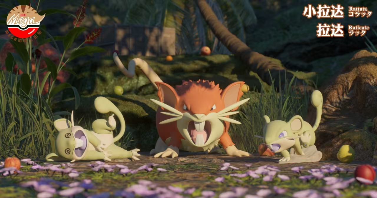 Mega Pig Studio - Rattata & Raticate - Pokemon Scale World