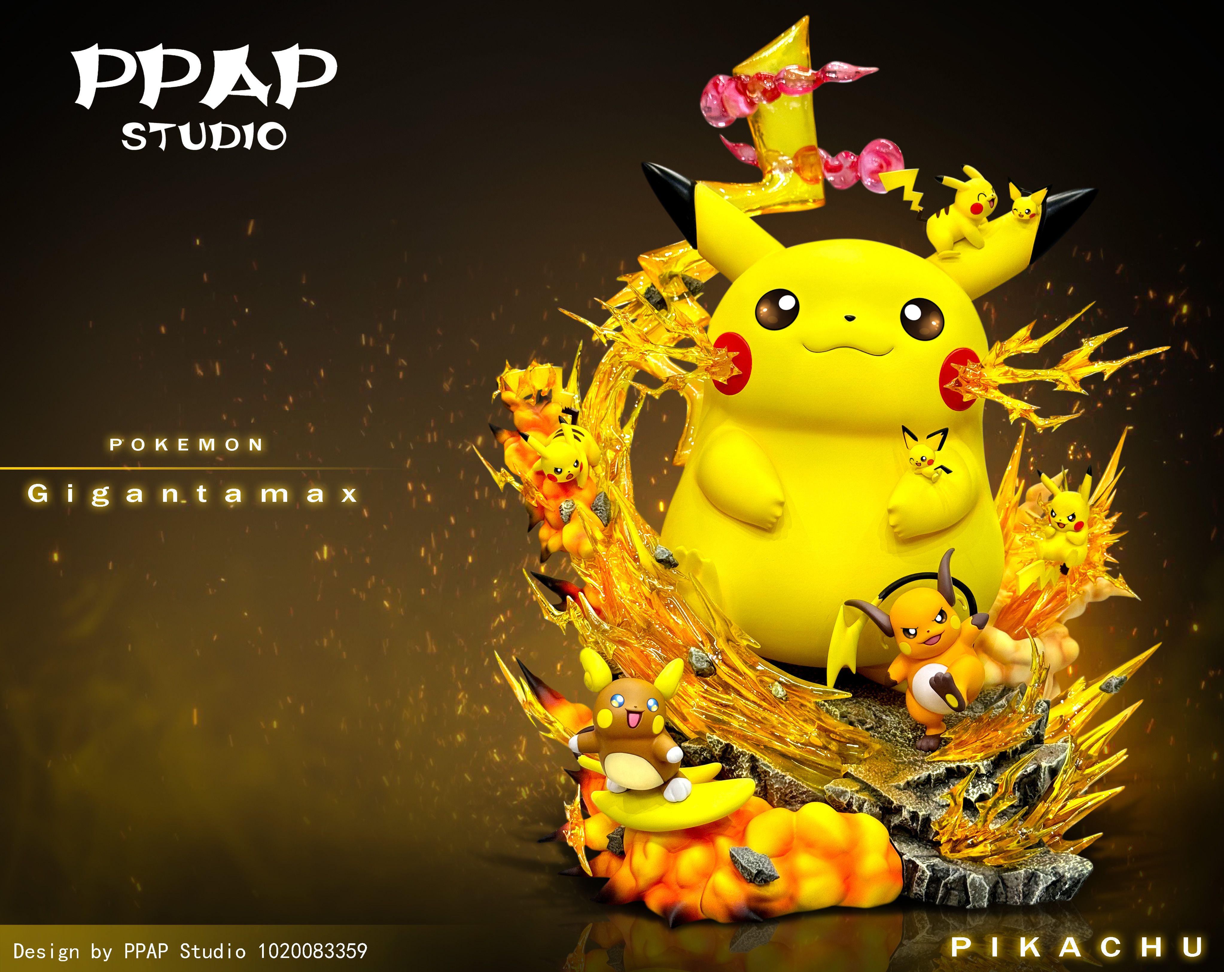 PPAP Studio - Pichu x Pikachu x Raichu - Pokemon Resin Statue: A ...