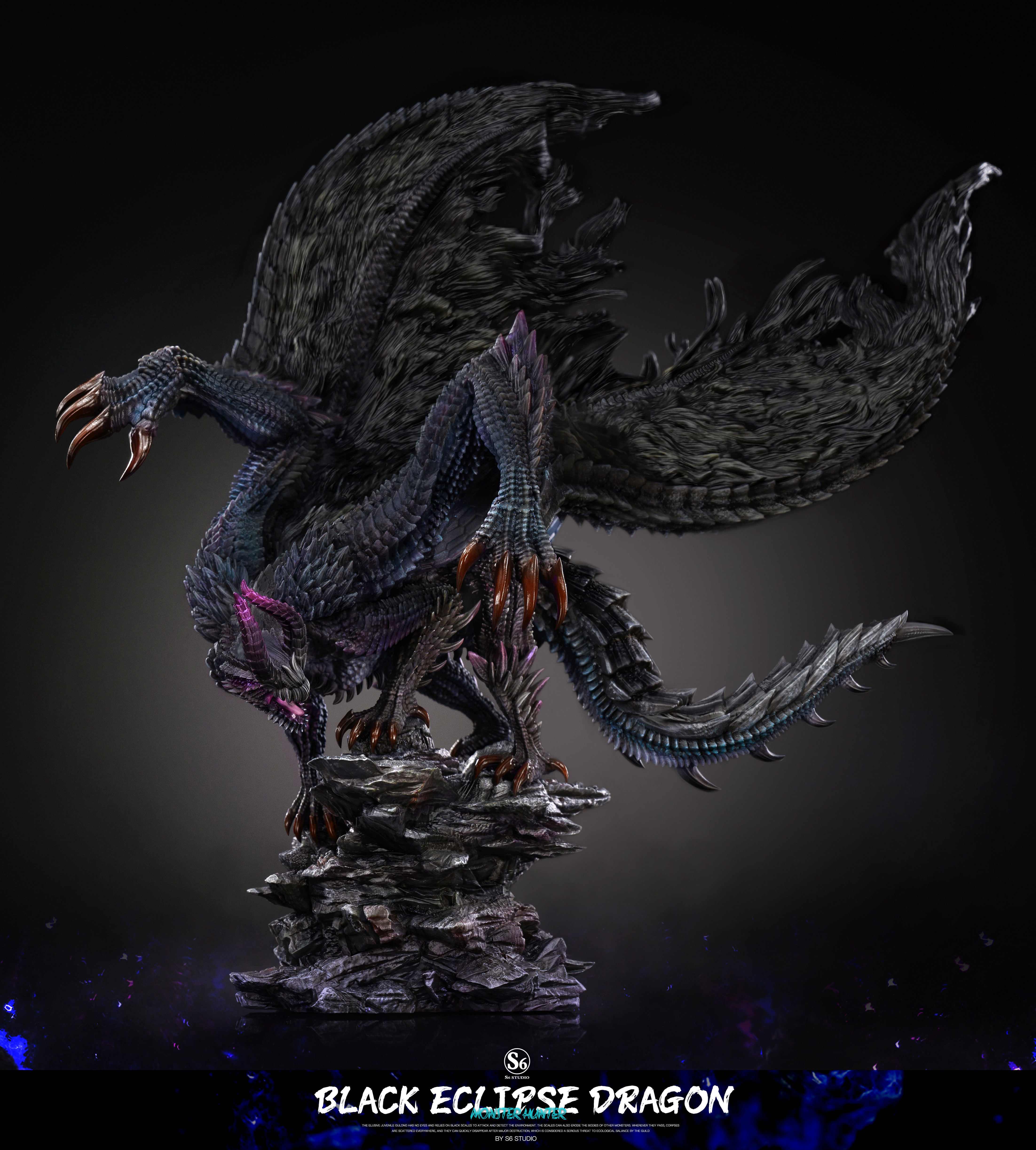 S6 Studio - Black Eclipse Dragon - Monster Hunter Resin Statue