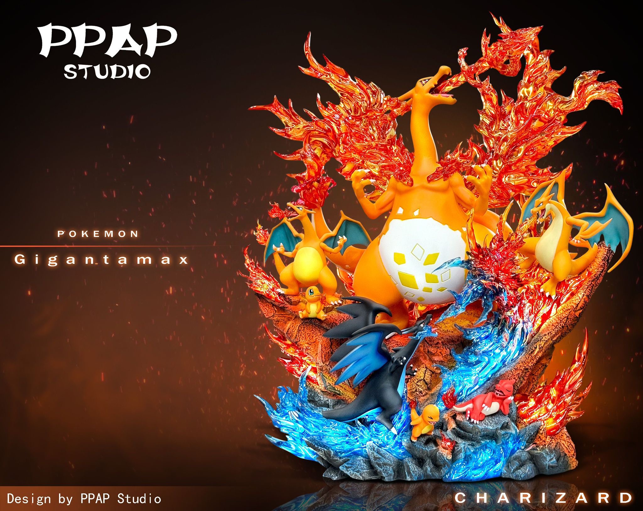 PPAP Studio - Gigamax Charizard Family - Pokemon Resin Statue